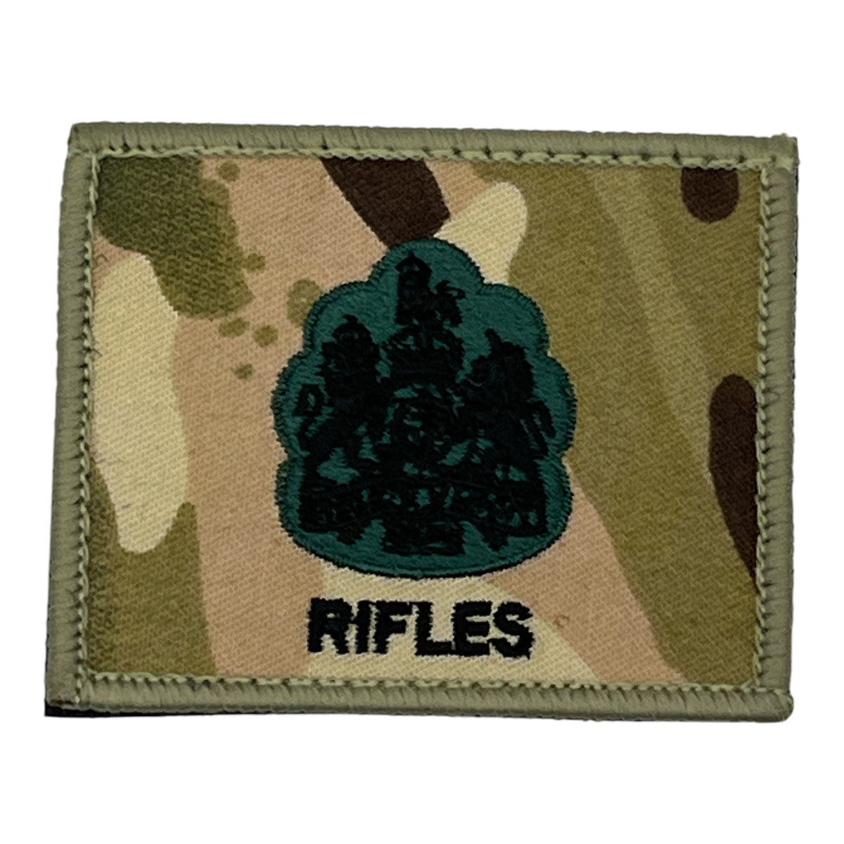 The Rifles Velcro Arm Badge - Multicam - 55mm x 60mm - WO1 - Tudor Cro ...